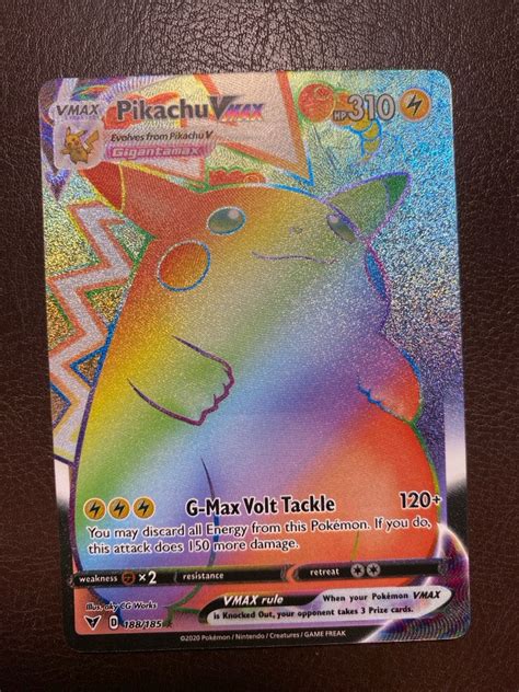 Pikachu Vmax Rainbow 188 Full Art Tcg Hobbies And Toys Toys And Games On
