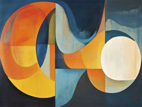 Abstract Composition With Intertwined Curves And Geometric Shapes Stock Illustration