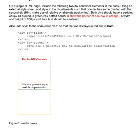 Solved On A Single HTML Page Include The Following Two Div Chegg Com
