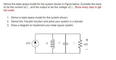 Solved Derive The State Space Model For The System Shown In