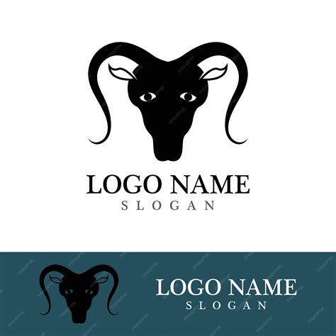 염소 로고 템플릿 벡터 아이콘 프리미엄 벡터