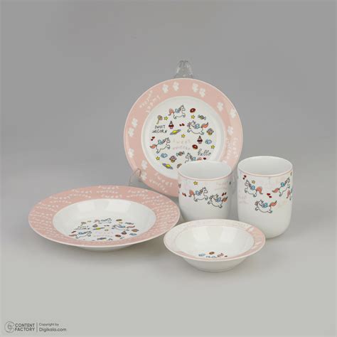 قیمت و خرید سرویس غذاخوری 5 پارچه کودک چینی زرین ایران مدل لیتل پونی