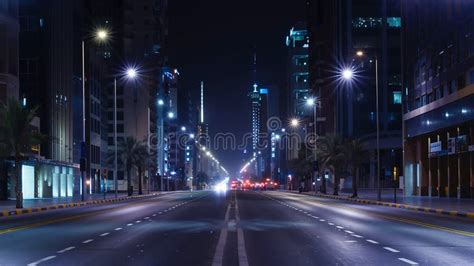 Generative Ai Riyadh Saudi Arabias Capital And Main Financial Hubking Fahad Road At Night