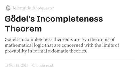 gödel s incompleteness theorem