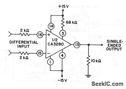 Differential To Single Ended Converter Amplifier Circuit Circuit Diagram SeekIC