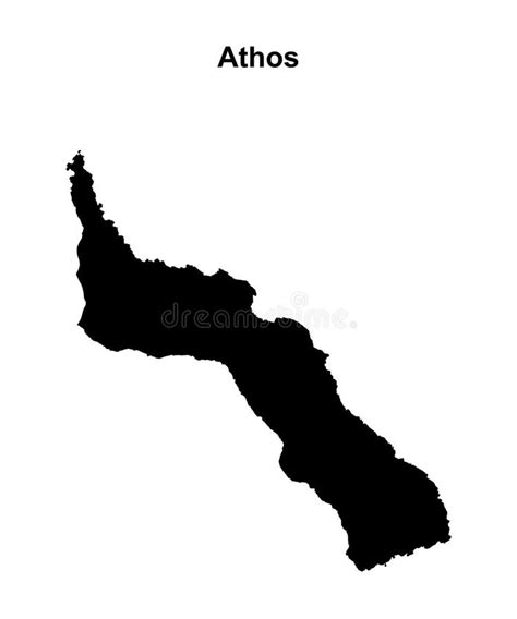Athos Outline Map Stock Vector Illustration Of Greek 360429301