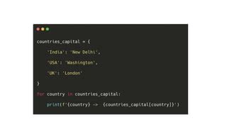 PART 7 - Python Tutorial | Dictionaries In Python With Examples | PPTX