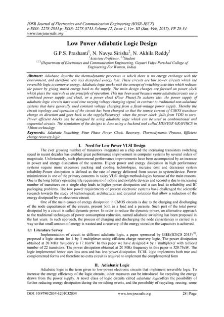 adiabatic logic or clock powered logic pptx