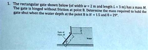solved the rectangular gate shown below with a width of w 2 m and a