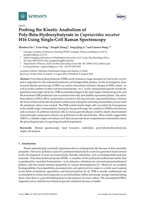 Pdf Probing The Kinetic Anabolism Of Poly Beta Hydroxybutyrate In