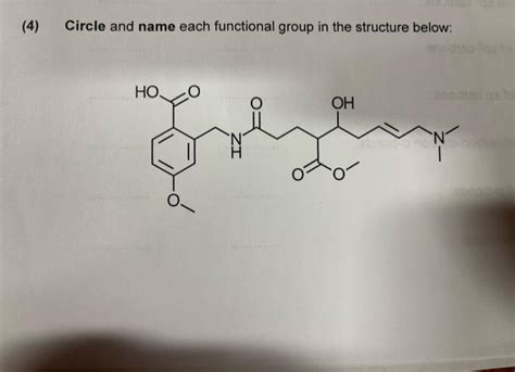 Solved Circle And Name Each Functional Group In The Chegg