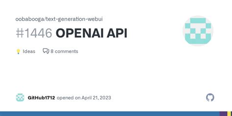 Openai Api · Oobabooga Text Generation Webui · Discussion 1446 · Github