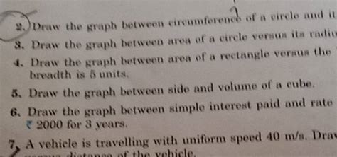 9 Draw The Graph Between Circumference Of A Eircle And Is3 Draw The Gr