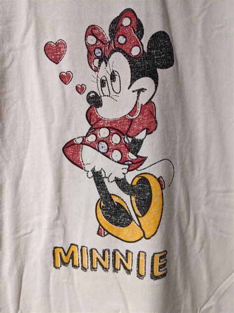 Vintage 90s Disney Minnie Mouse Center Logo Boot Whit Gem
