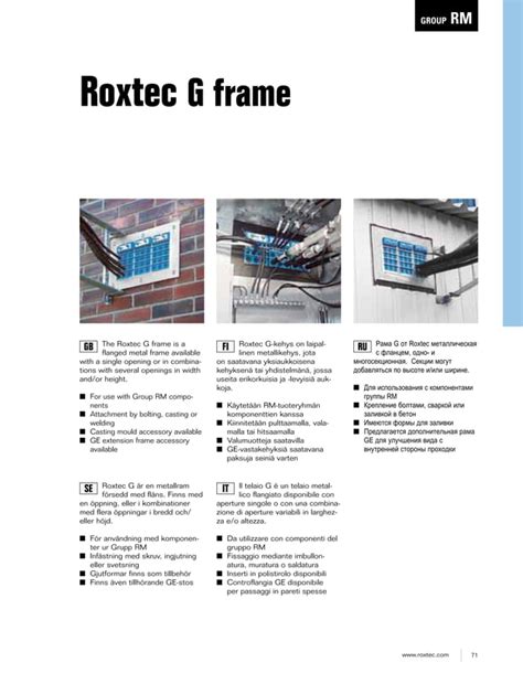 Roxtec Cable Transit Seals Roxtec G Cable Transit Frame Pdf