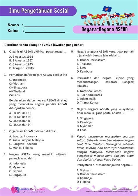 Soal Ips Kelas 6 Negara Negara Asean Lembarkerjacom