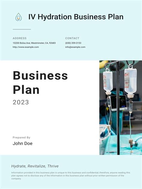 Iv Hydration Business Plan Pdf Marketing Business Plan