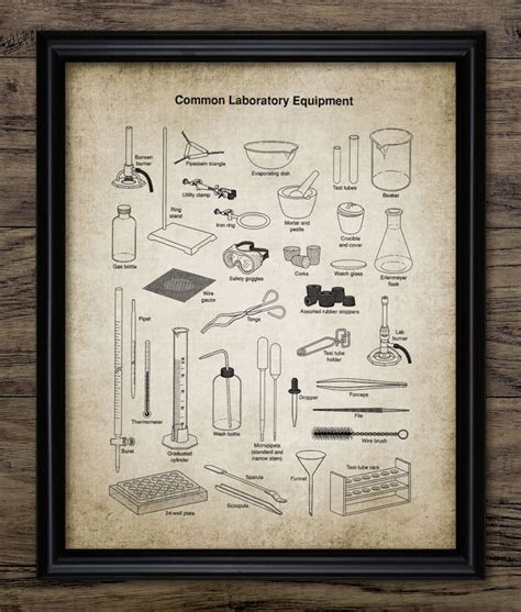 Laboratory Equipment Wall Art Printable Chemistry Science Student