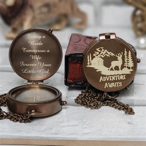 Custom Engraving Compass T For Her Brass Compass Unique Compass T Unique T Nautical