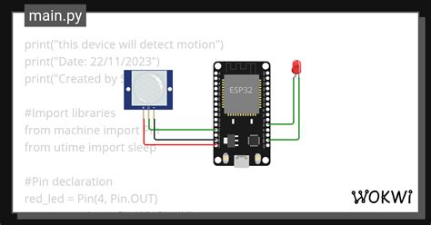 Motion Detection Device Wokwi Esp32 Stm32 Arduino Simulator
