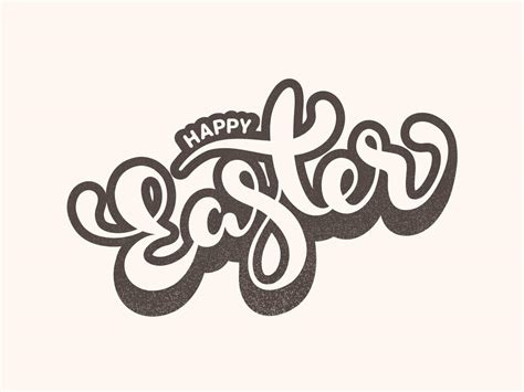 Flat Sticker Style Happy Easter Font On Beige Background 20734251