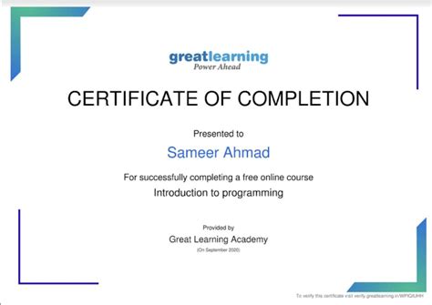 sameer ahmad on linkedin completion certificate for introduction to programming using python