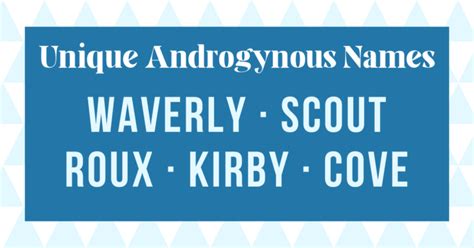101 Nonbinary Names Cool Androgynous Ideas