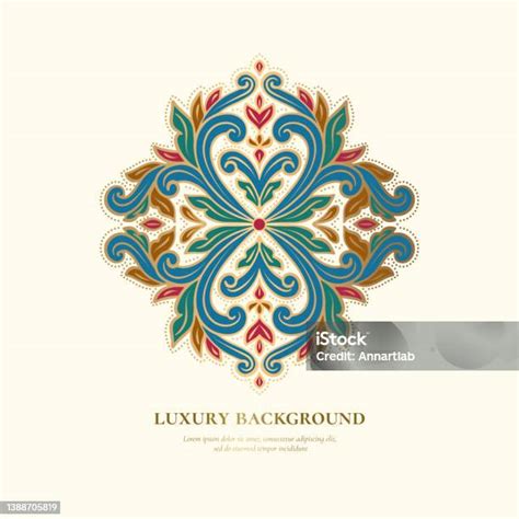 흰색 배경에 고급 패턴 벡터 만다라 템플릿 황금 디자인 요소 전통 터키어 인도 모티브 직물과 직물 벽지 포장 또는 원하는 아이디어에 적합합니다 패턴에 대한 스톡 벡터 아트