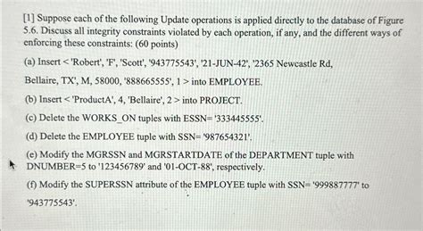 Solved 1 ﻿suppose Each Of The Following Update Operations