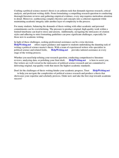 Political Science Masters Thesis Example Pdf Thesis Science