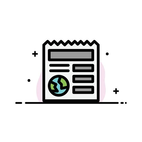 Basic Document Globe Ui Business Flat Line Filled Icon Vector Banner