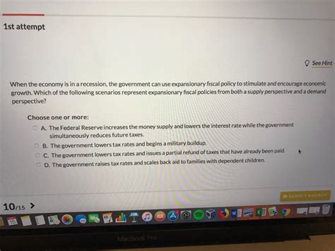solved 1st attempt see hint when the economy is in a