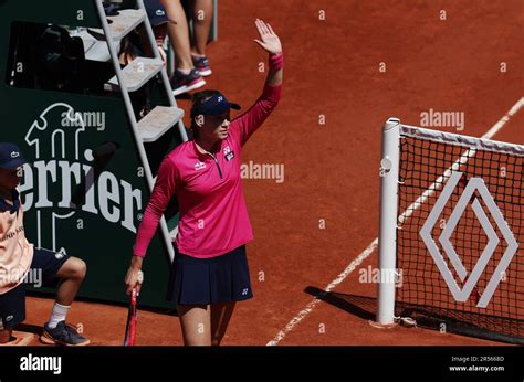 Paris France 1st June 2023 Elena Rybakina Greets Spectators During