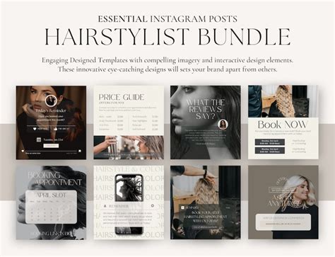 Hairstylist Instagram Post Templates Hair Salon Templates Etsy