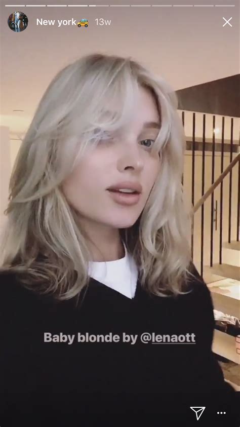 Elsa Hosk Hair Blonde Hair With Bangs Blonde Wavy Hair Shoulder Length Hair With Bangs