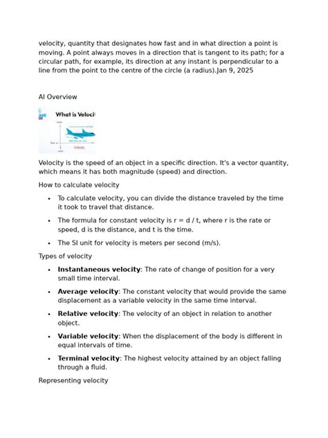 Understanding Velocity Types And Calculation Pdf