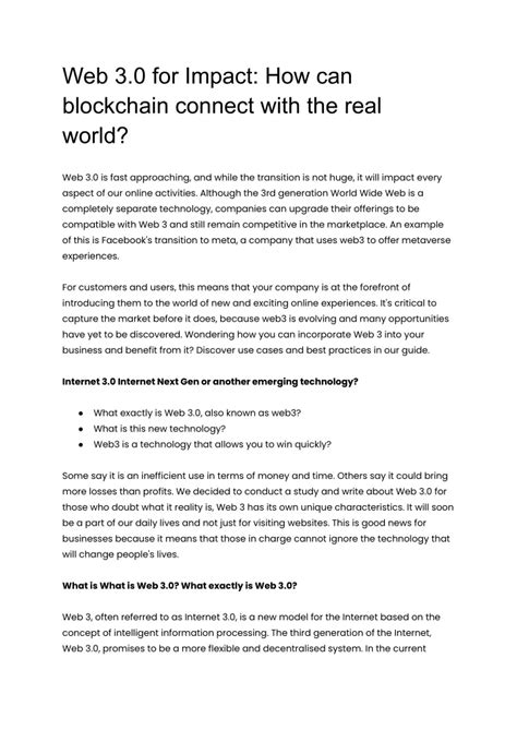 ppt web 3 0 for impact how can blockchain connect with the real
