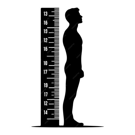 Height Measuring Icon Vector Height Meters Silhouette Illustration