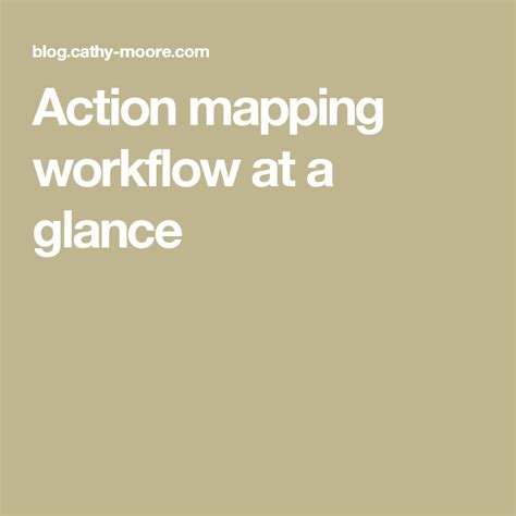 Action Mapping Workflow At A Glance Training Design Workflow Map