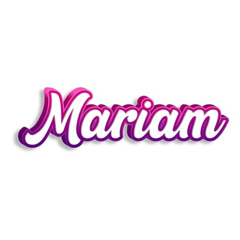 Premium Photo Mariam Typography 3d Design Yellow Pink White