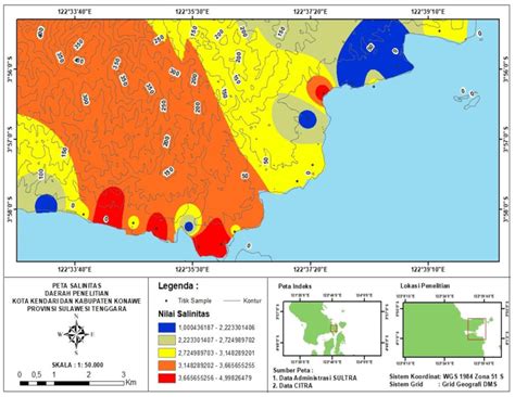 Salinity Distribution Map Of Coastal Area Of Kendari District Download Scientific Diagram
