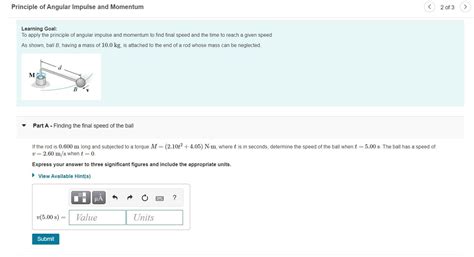 Solved Principle Of Angular Impulse And Momentum Of Chegg