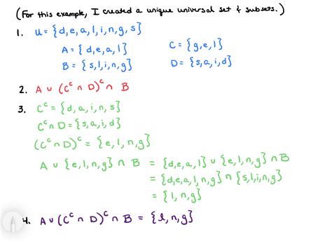 create a set operation problem that includes each of