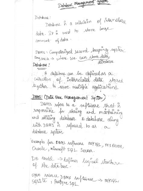 Database Management System Notes Pdf