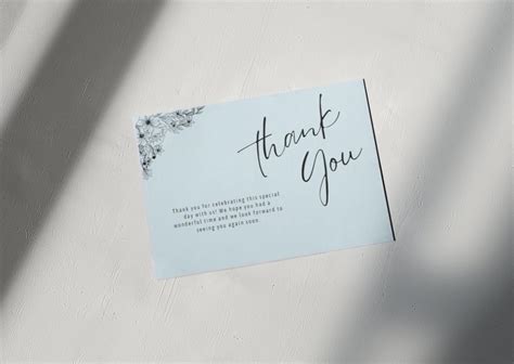 Thank You For Attending Our Wedding Card Thank You Card Floral Design