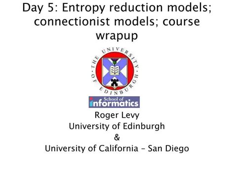 ppt day 5 entropy reduction models connectionist models course