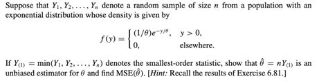 Solved Suppose that Yı Y2 Y denote a random sample Chegg com