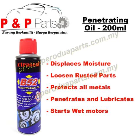 Penetrating Oil Lubricant Anti Rust Spray X Traseal 200ml Proton Perodua Parts Online