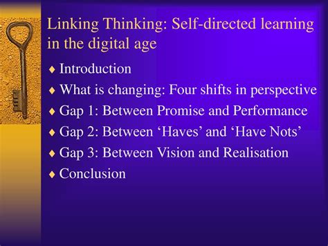 Linking Thinking Self Directed Learning In The Digital Age Ppt Download
