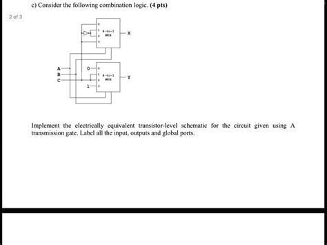 Solved C Consider The Following Combination Logic 4 Pts 2 Of 3 2o